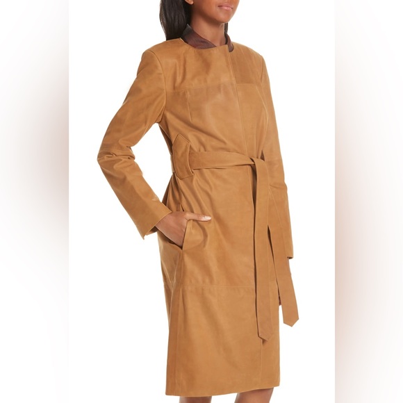 partow | Jackets & Coats | New Partow Brushed Calfskin Leather Coat ...